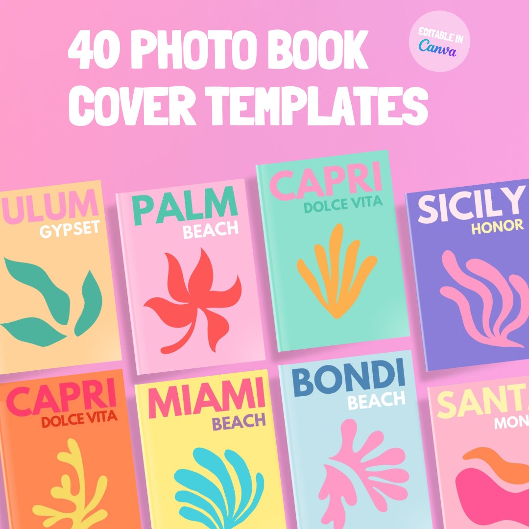 40 Travel Photo Book Cover Templates Editable via Canva Travel Book ...