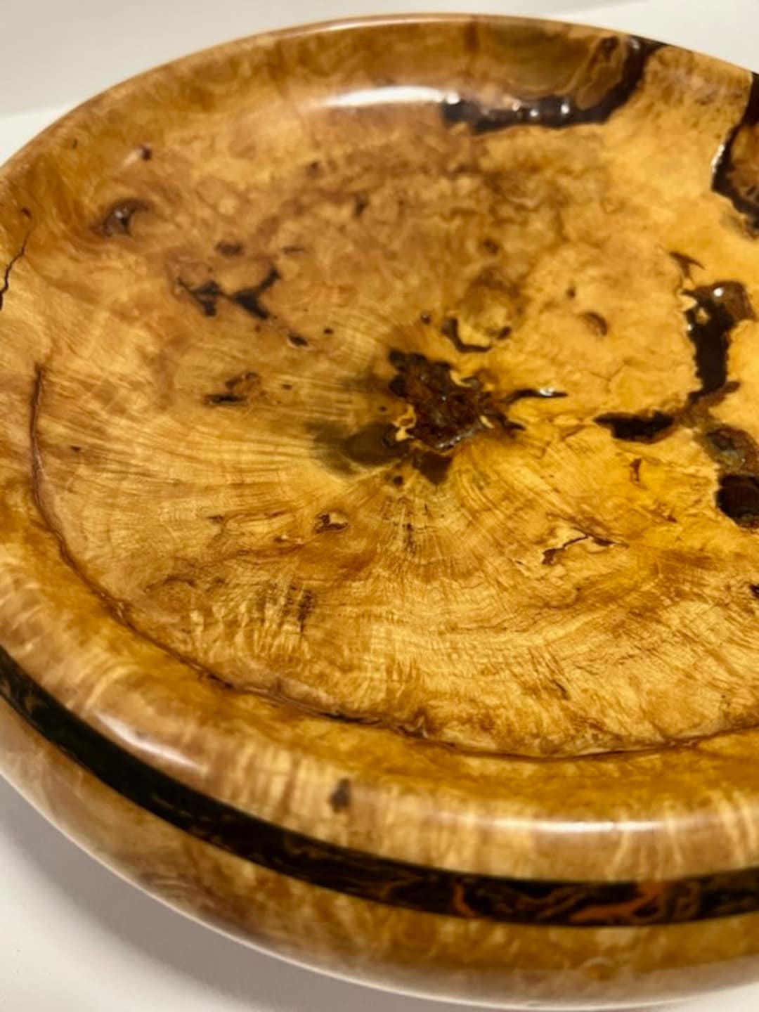Oak Bowl With Inlay and Bark Inclusions. - Etsy