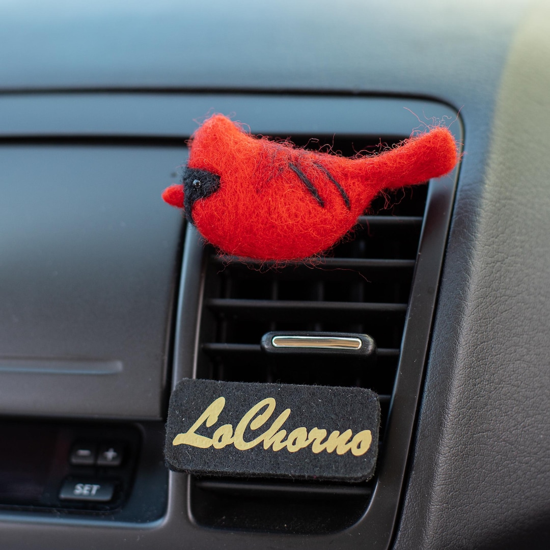 Cardinal Air Vent Clip, Car Diffuser, Custom Bird Car Freshener, Winter ...