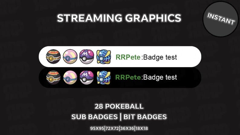 28 Pokeball Sub Badges | Twitch | Discord | Channel Points - Etsy