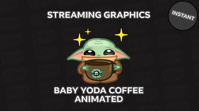Baby Yoda Twitch Emote | Grogu Coffee | Cute Streamer Emote Download - Etsy