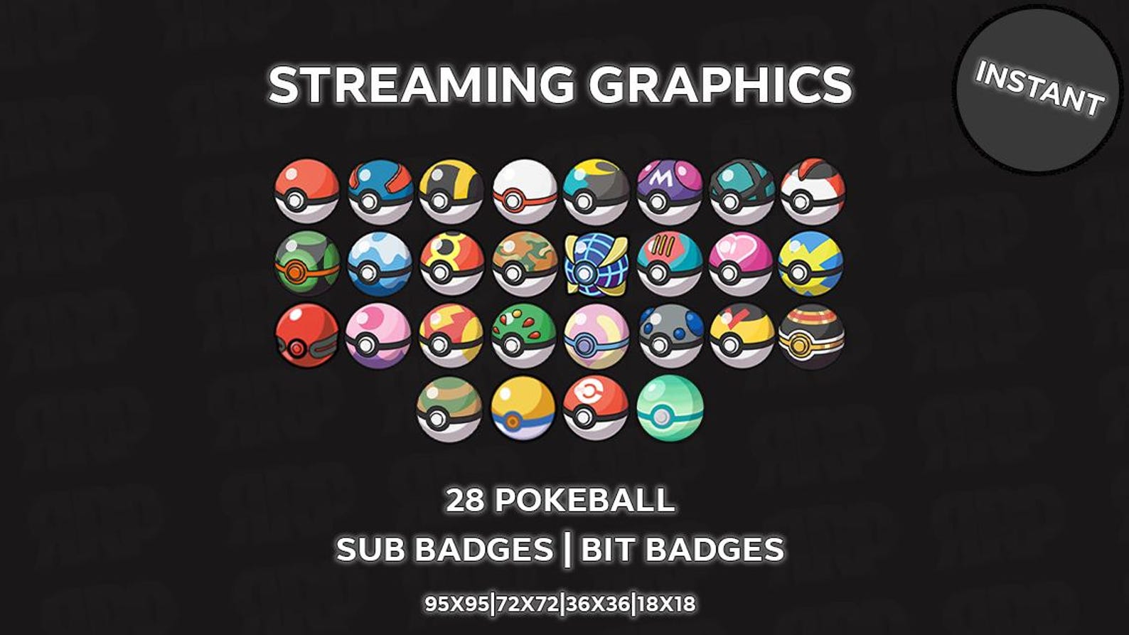 28 Pokeball Sub Badges | Twitch | Discord | Channel Points - Etsy