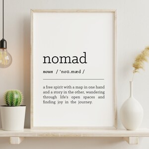 Nomad Definition Poster/digital Print/instant Download//traveler Gift ...