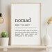 Nomad Definition Poster/digital Print/instant Download//traveler Gift ...