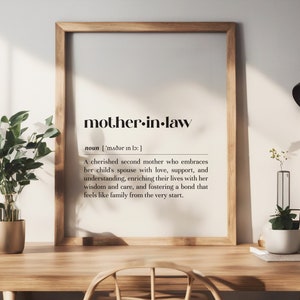 Mother-in-law Definition Print/instant Download/gift for Mother-in-law ...