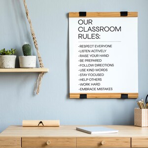 Classroom Rules Poster: Minimalist Typography Print (digital Download ...