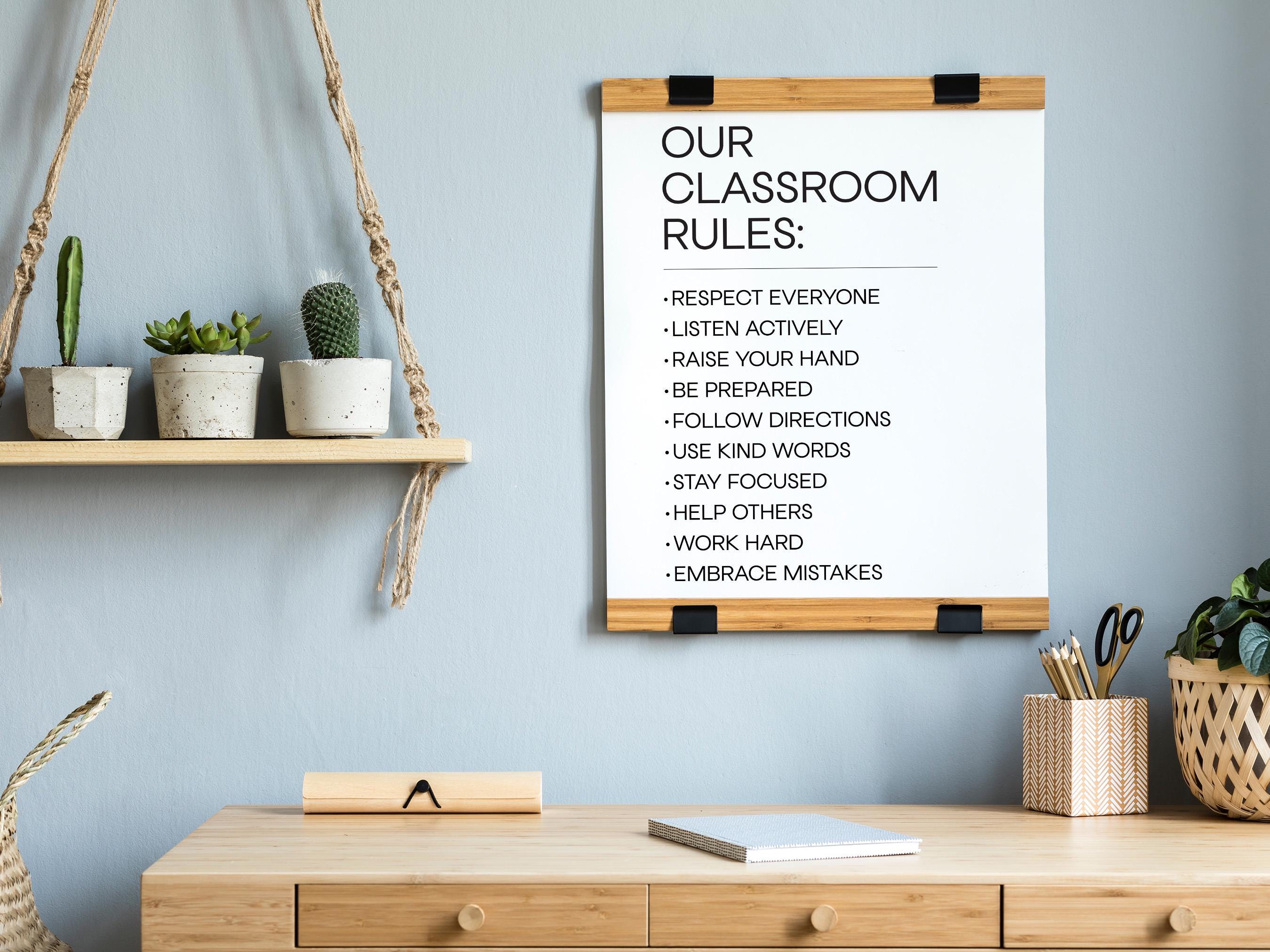 Classroom Rules Poster: Minimalist Typography Print (digital Download ...