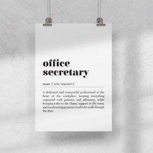 Office Secretary Definition Poster Print/instant Download/office ...