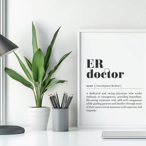 ER Doctor Definition Print: Minimalist Hospital Office Decor / ER ...