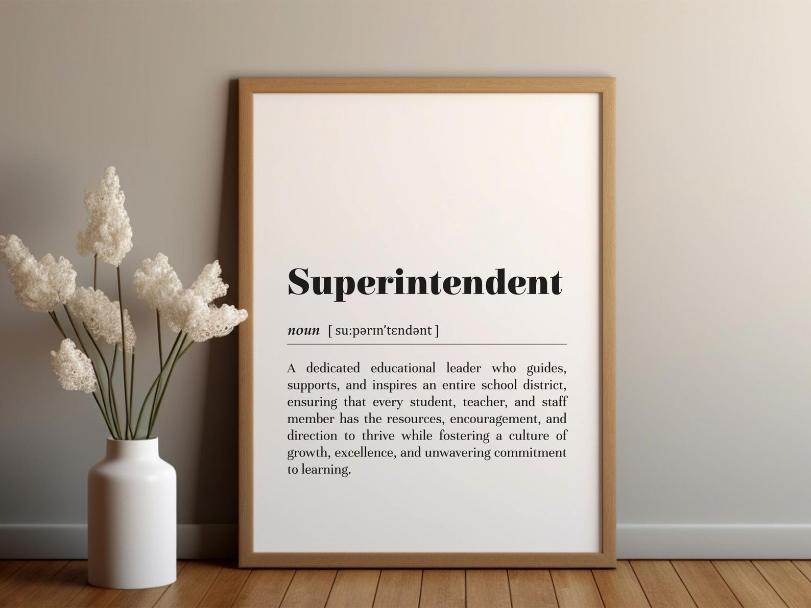 Superintendent Definition Print: Educational Leader Gift / School ...