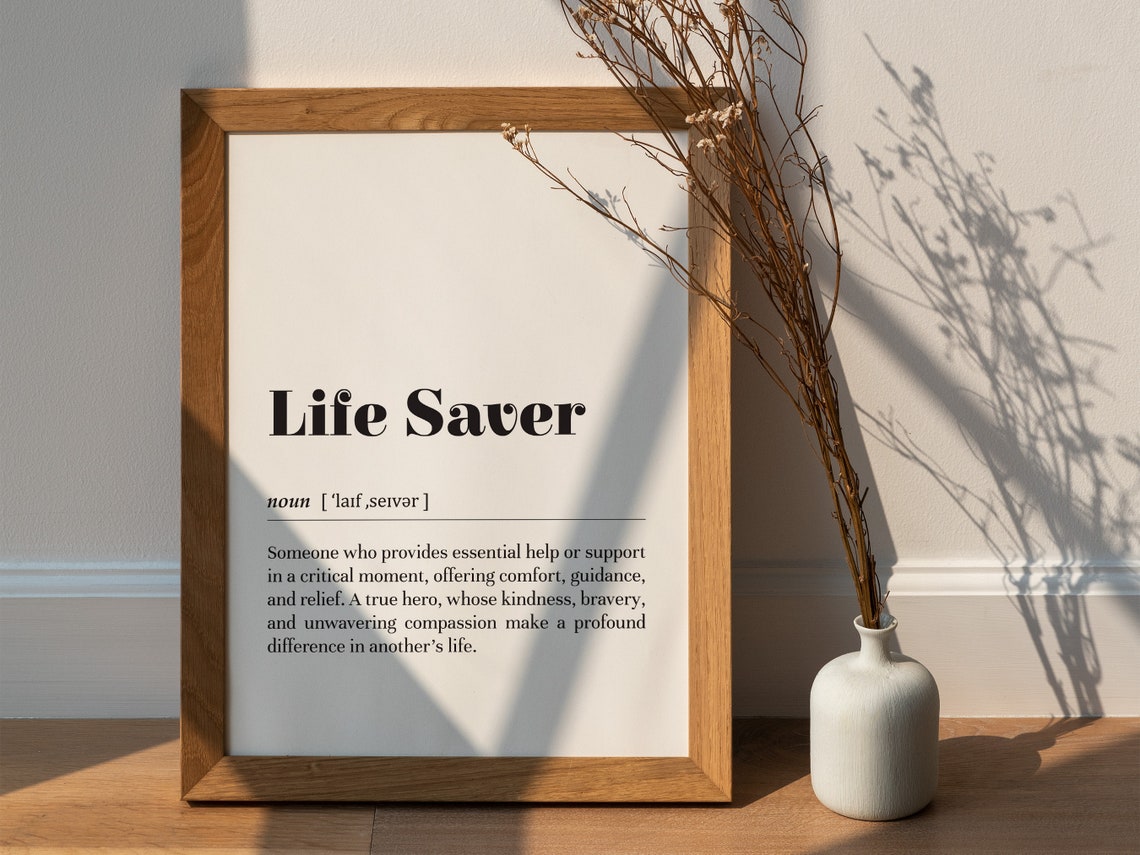 Life Saver Definition Poster Print/instant Download/thank You Gift ...