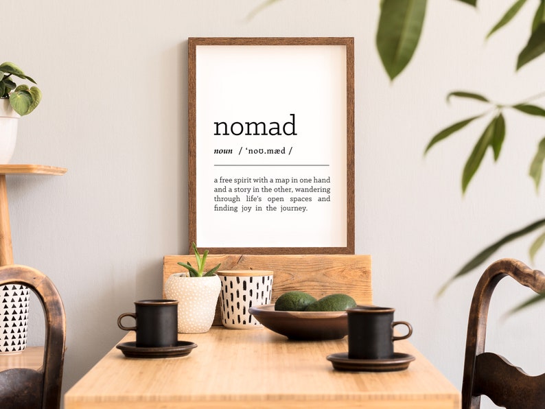 Nomad Definition Poster/digital Print/instant Download//traveler Gift ...