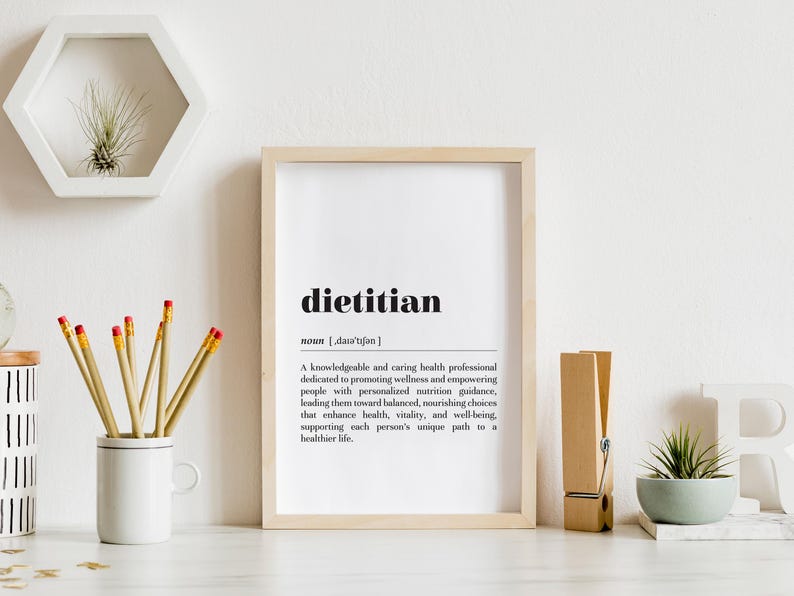 Dietitian Definition Poster Print: Medical Office Decor / Nutritionist ...