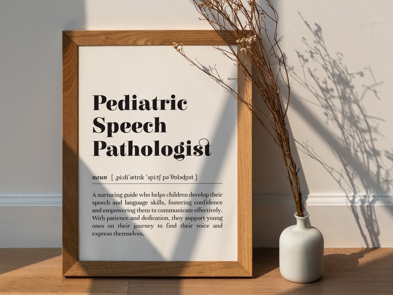 Pediatric Speech Pathologist Definition Print/instant Download/gift for ...