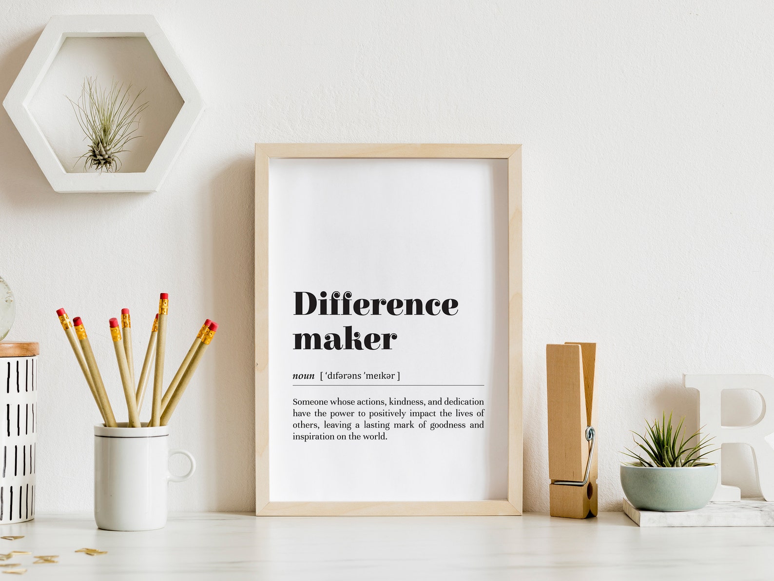 Difference Maker Definition Print: Minimalist Typography Poster ...