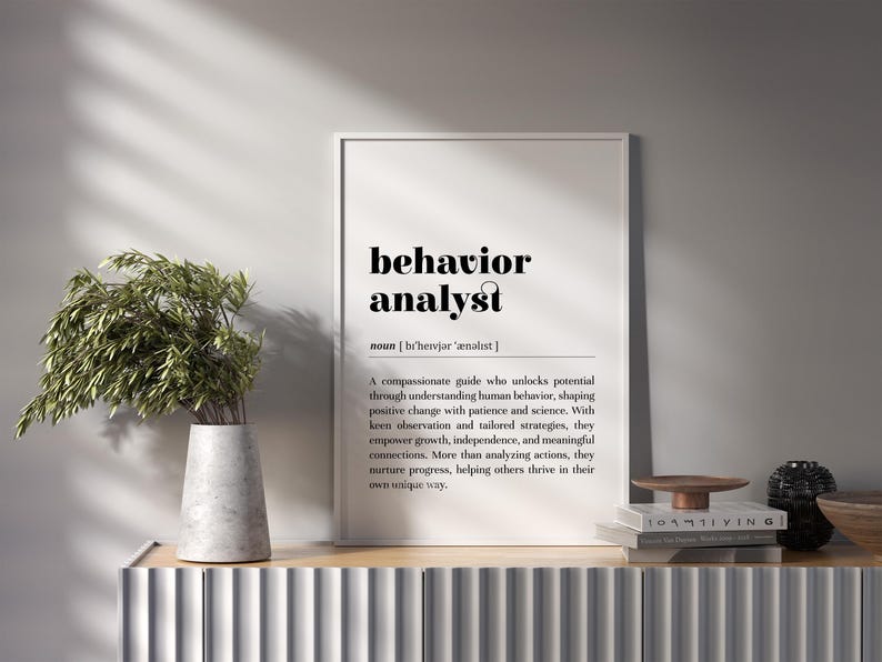 Behavior Analyst Definition Print: BCBA Therapist Office Decor ...