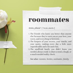Roommates Definition Poster Print/instant Download/gift for Roommate ...