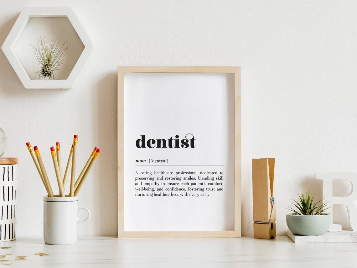 Dentist Definition Poster Print: Dental Office Decor / Doctor ...