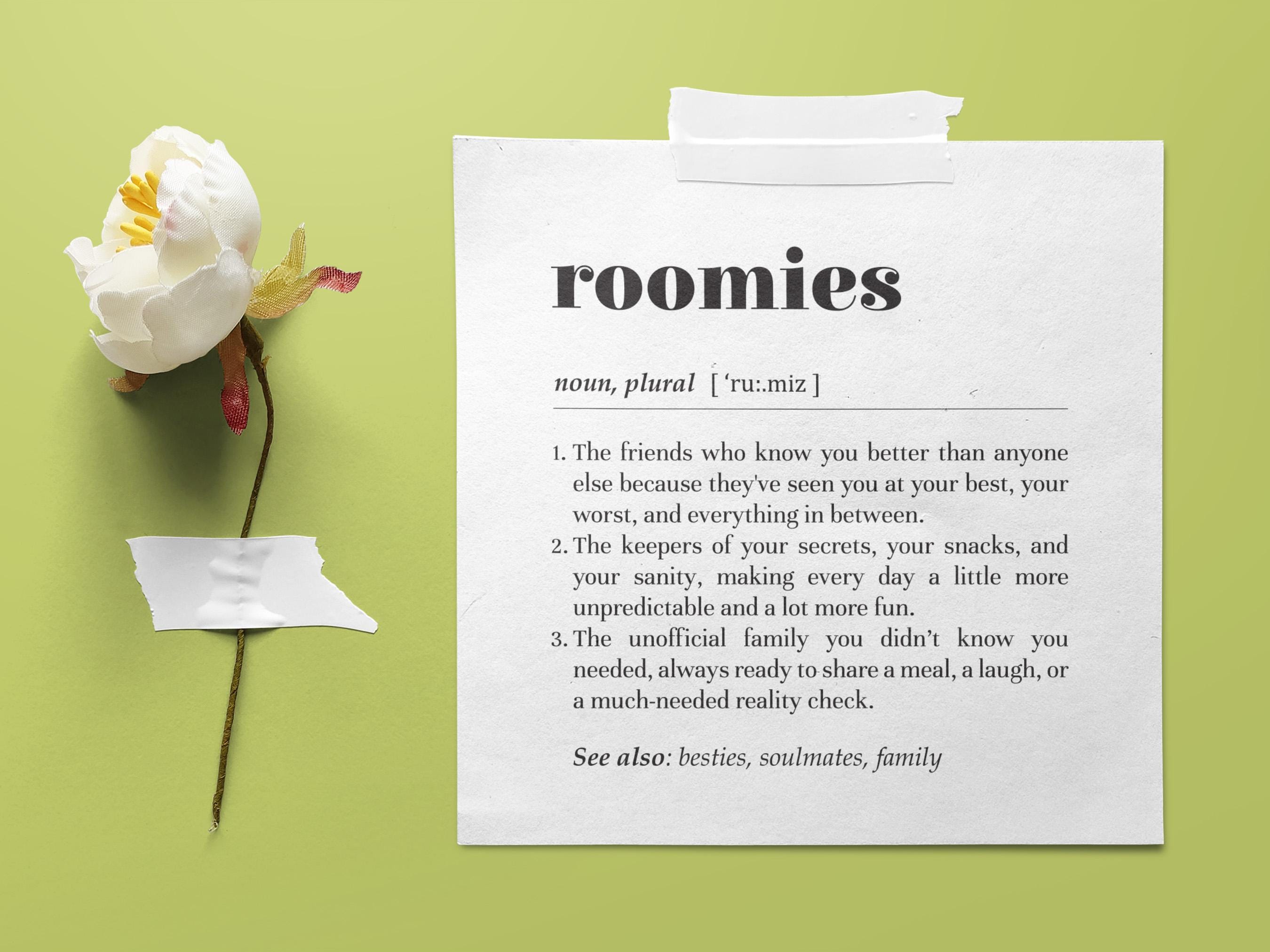 Roomies Definition Print: Dorm Room Decor Poster / College Roommate ...