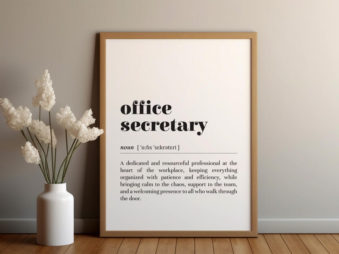 Office Secretary Definition Poster Print/instant Download/office ...