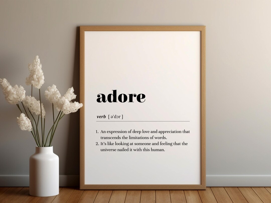 Adore Definition Print: Romantic Typography Wall Art (digital Download ...