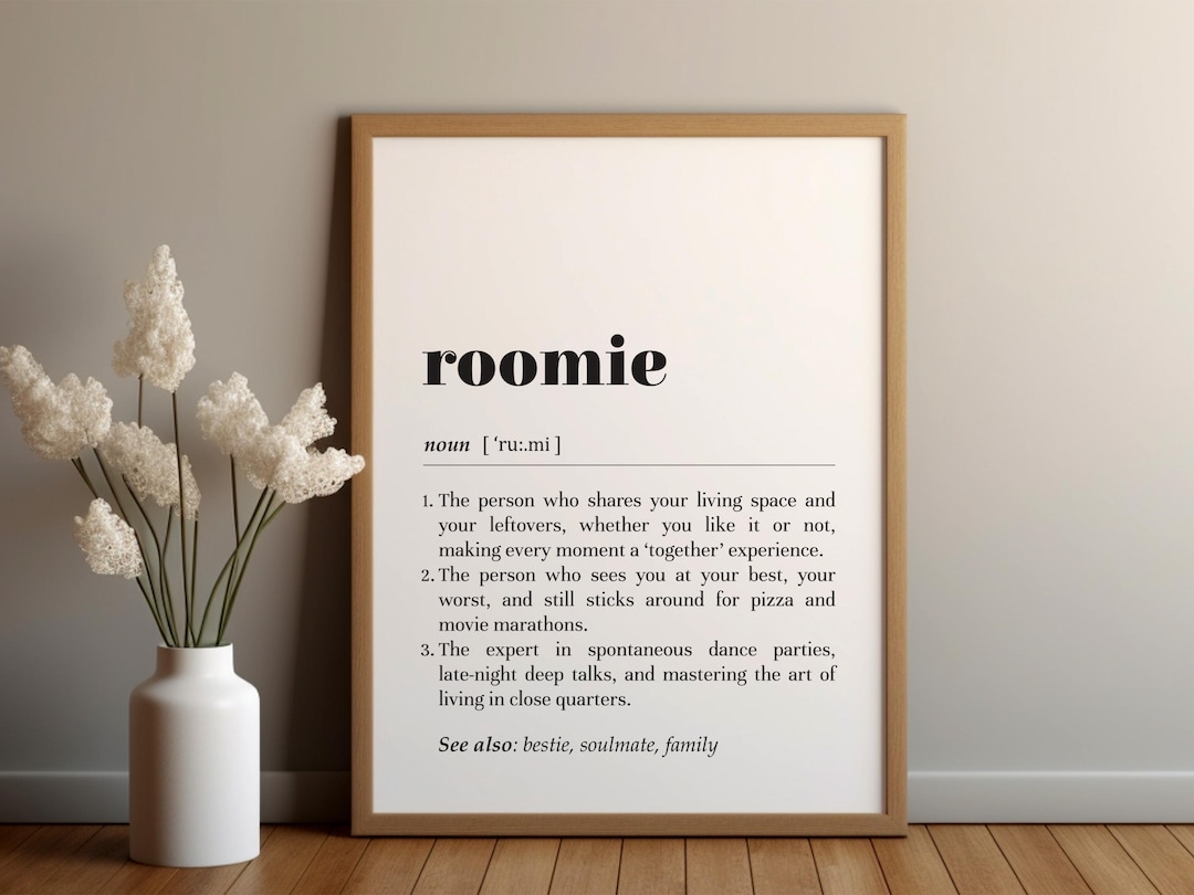 Roommate Definition Art Print: Minimalist Dorm Decor / Gift for ...