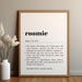 Roommate Definition Art Print: Minimalist Dorm Decor / Gift for ...