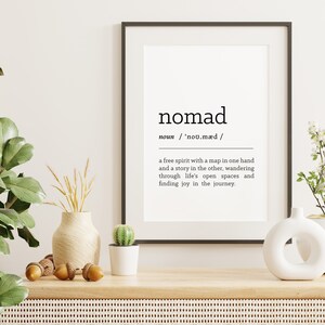 Nomad Definition Poster/digital Print/instant Download//traveler Gift ...