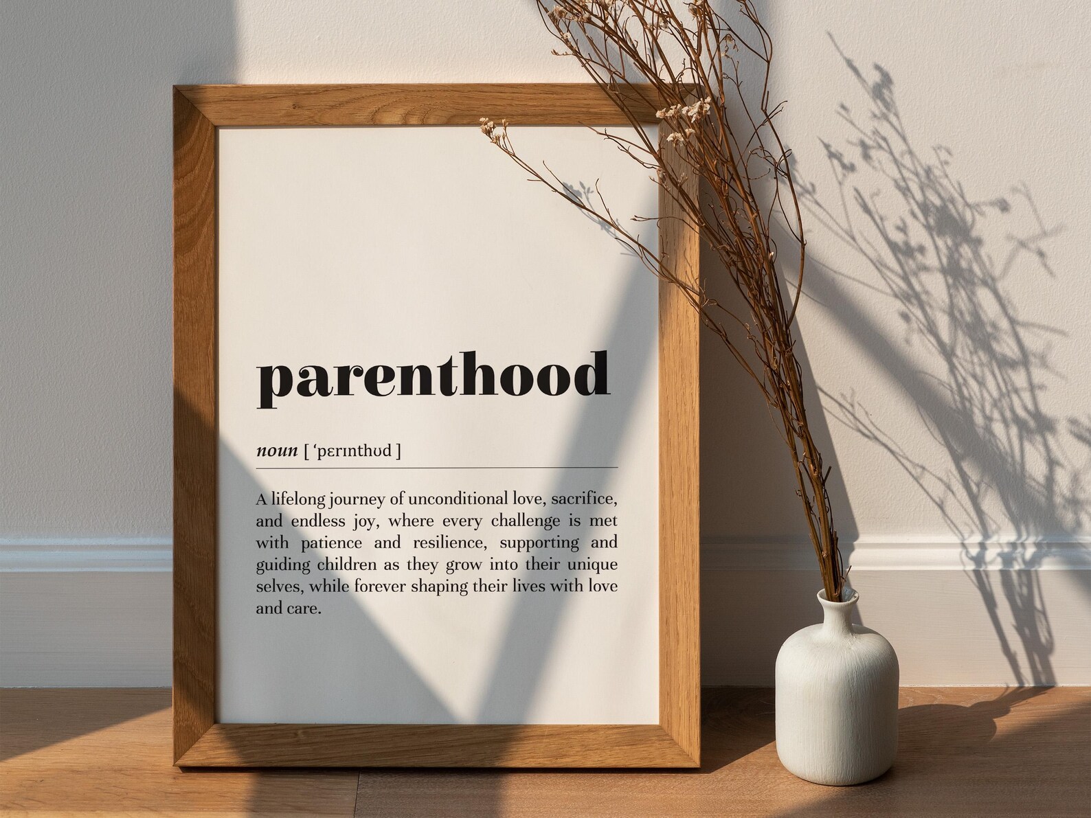 Parenthood Definition Print: Minimalist Typography Poster / Heartfelt ...