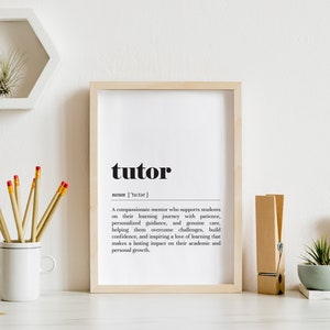 Tutor Definition Poster Print/instant Download/gift for Teacher/tutor ...