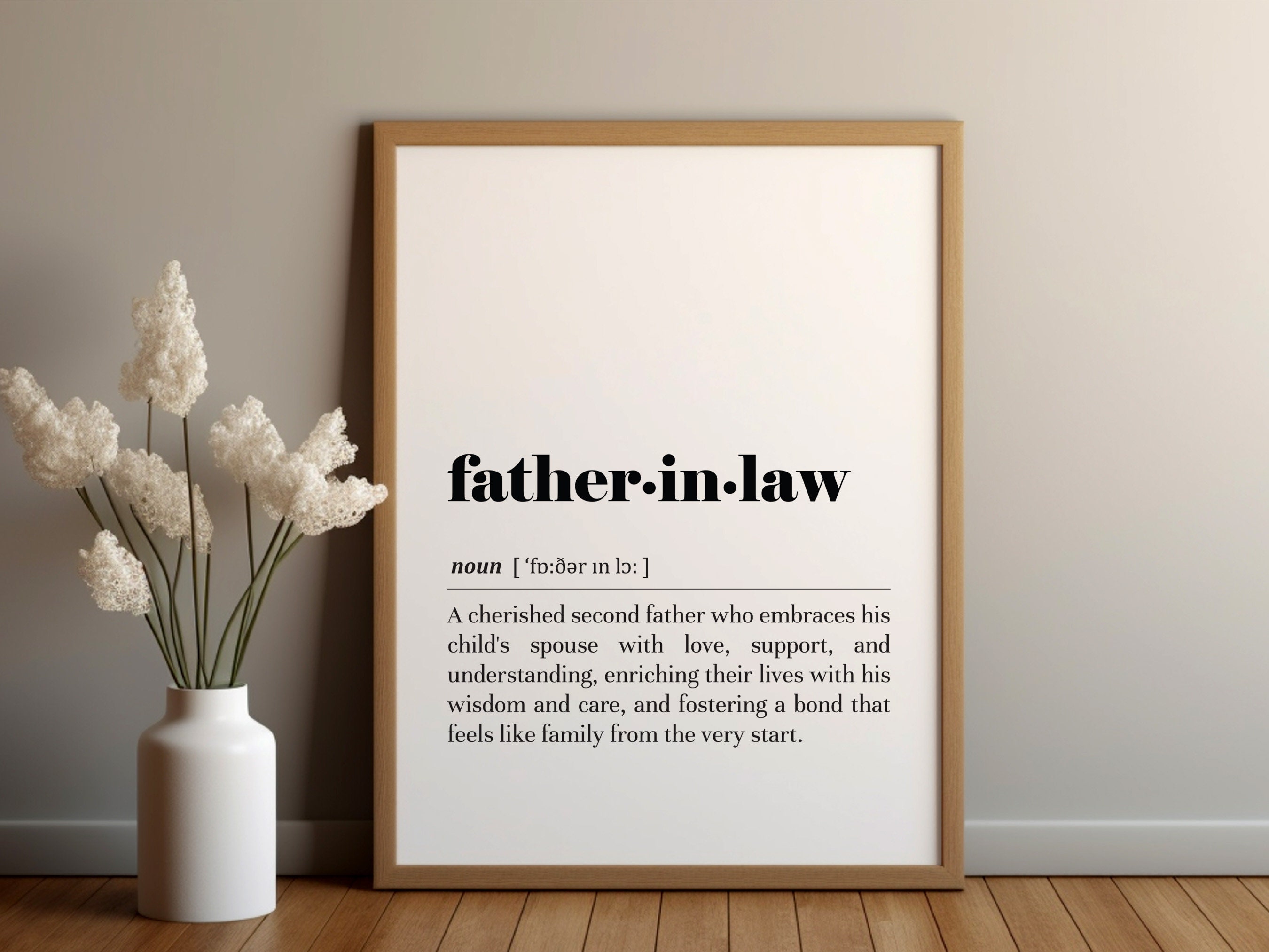 Father-in-law Definition Print, Black and White Typography Poster - Etsy
