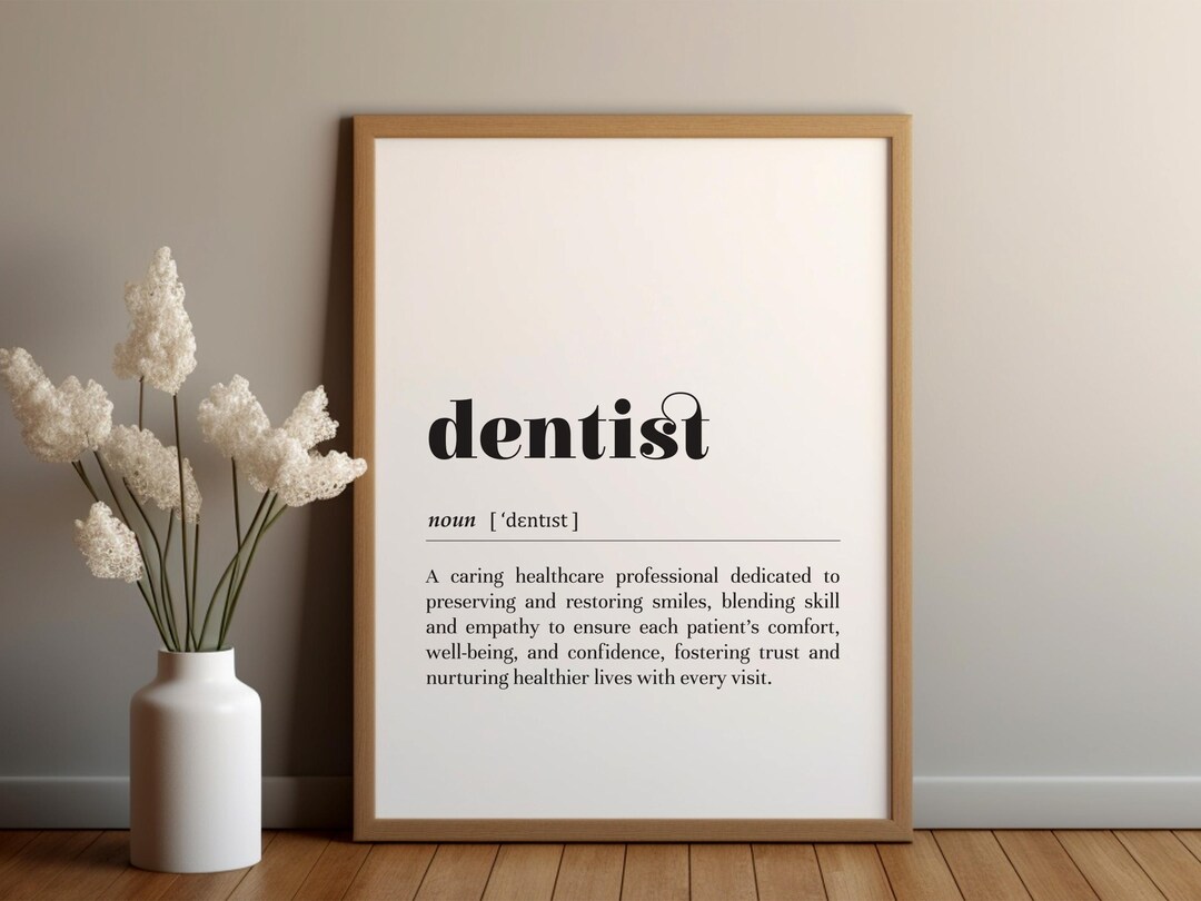 Dentist Definition Poster Print: Dental Office Decor / Doctor ...