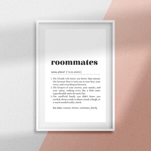 Roommates Definition Poster Print/instant Download/gift for Roommate ...
