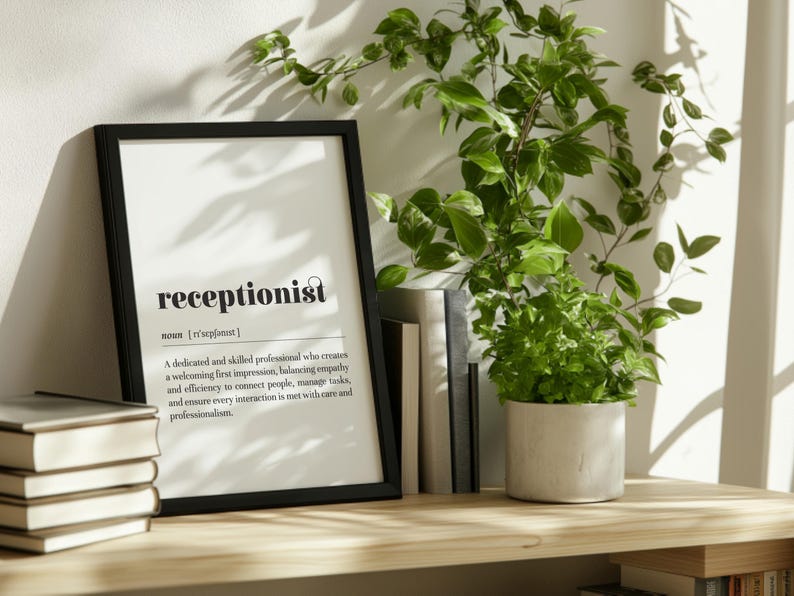Receptionist Definition Print: Minimalist Office Decor (digital ...