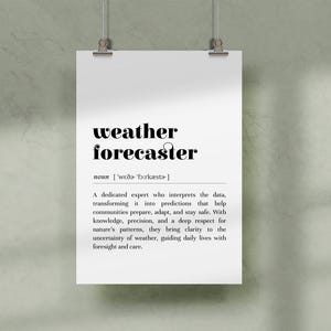 Weather Forecaster Definition Print: Weather Forecast Office Decor ...