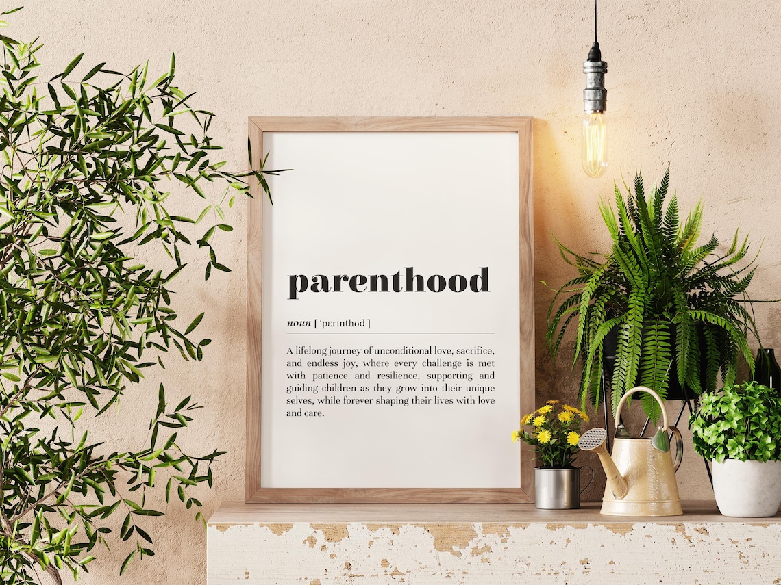 Parenthood Definition Print: Minimalist Typography Poster / Heartfelt ...