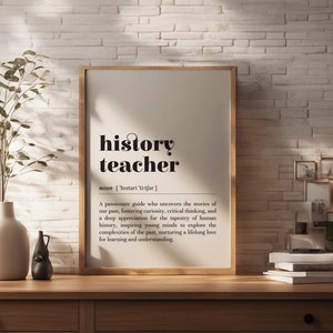 History Teacher Definition Poster Print/instant Download/history ...