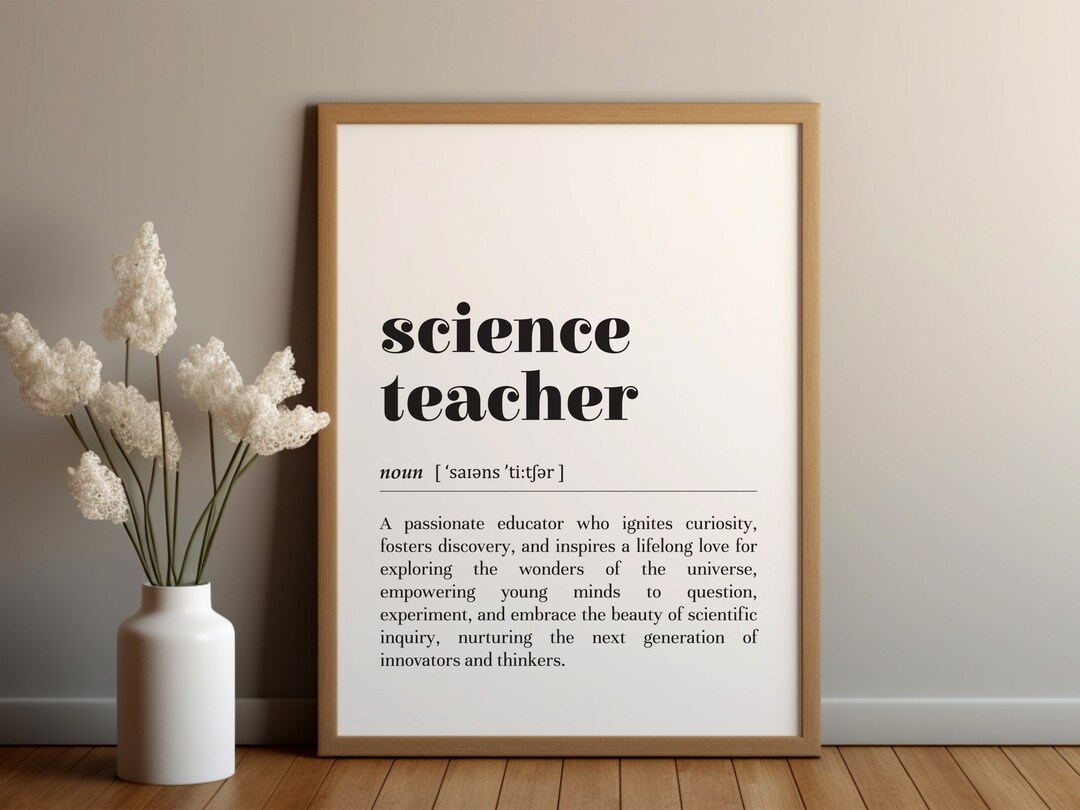 Science Teacher Definition Print/instant Download/science Teacher Gift ...
