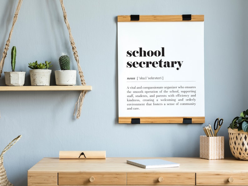School Secretary Definition Print: Minimalist Typography Poster ...