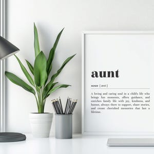 Aunt Definition Print: Minimalist Typography Poster / Heartfelt Family ...