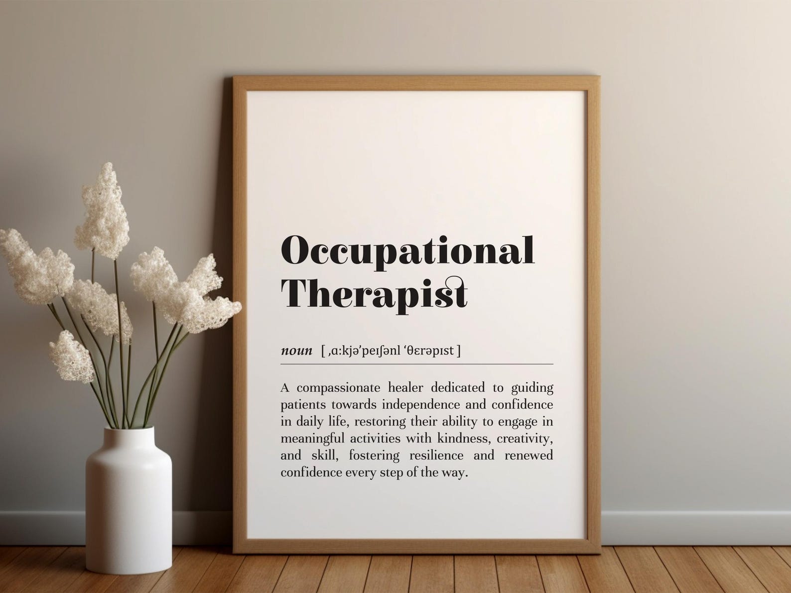 Occupational Therapist Definition Print: Typography Medical Office ...