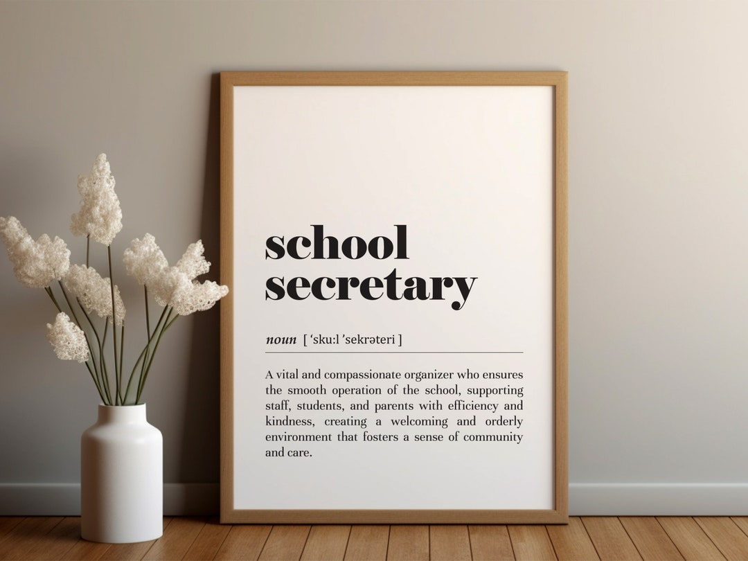 School Secretary Definition Print: Minimalist School Office Typography ...