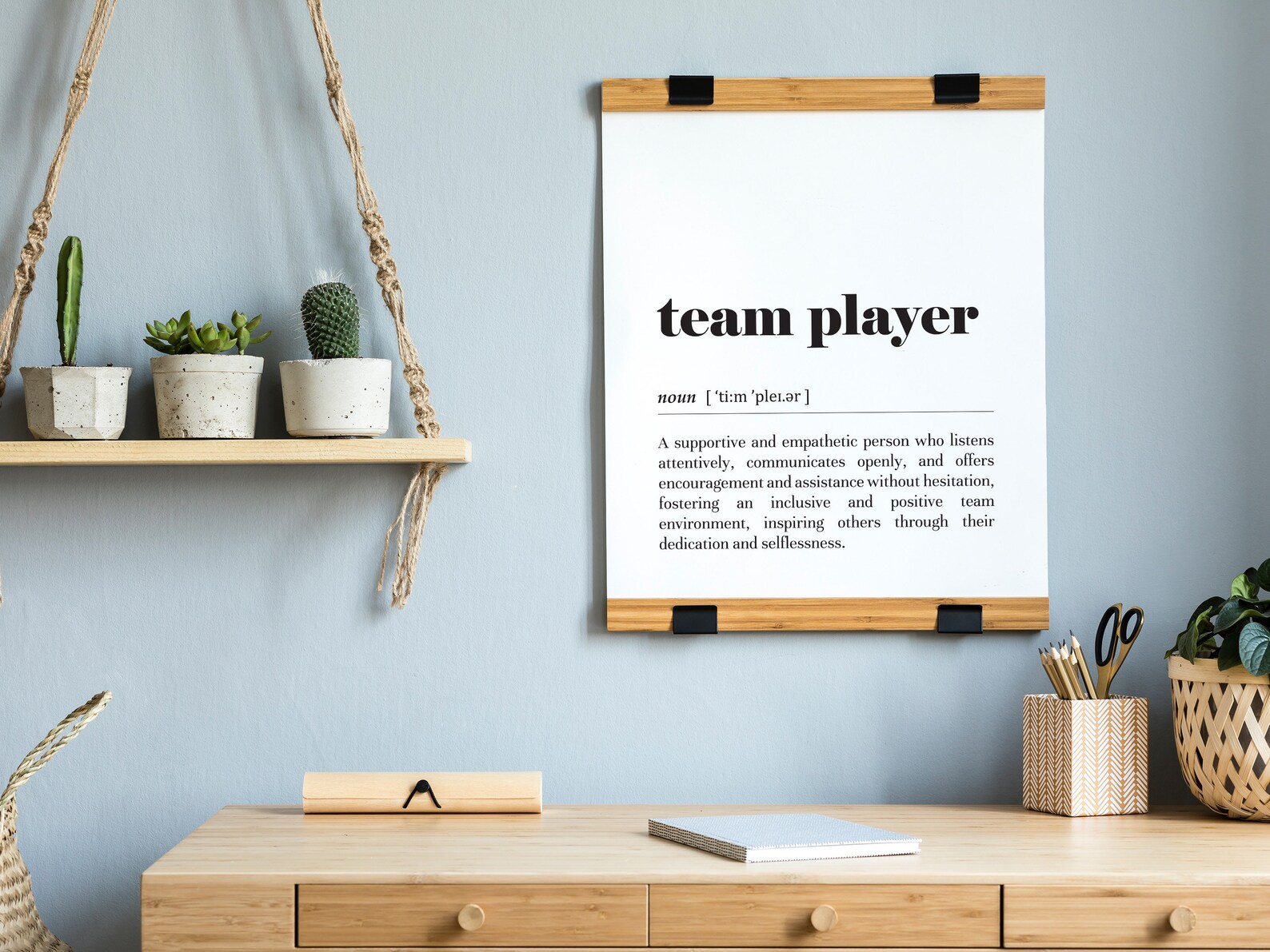 Team Player Definition Print: Minimalist Typography Poster (digital ...