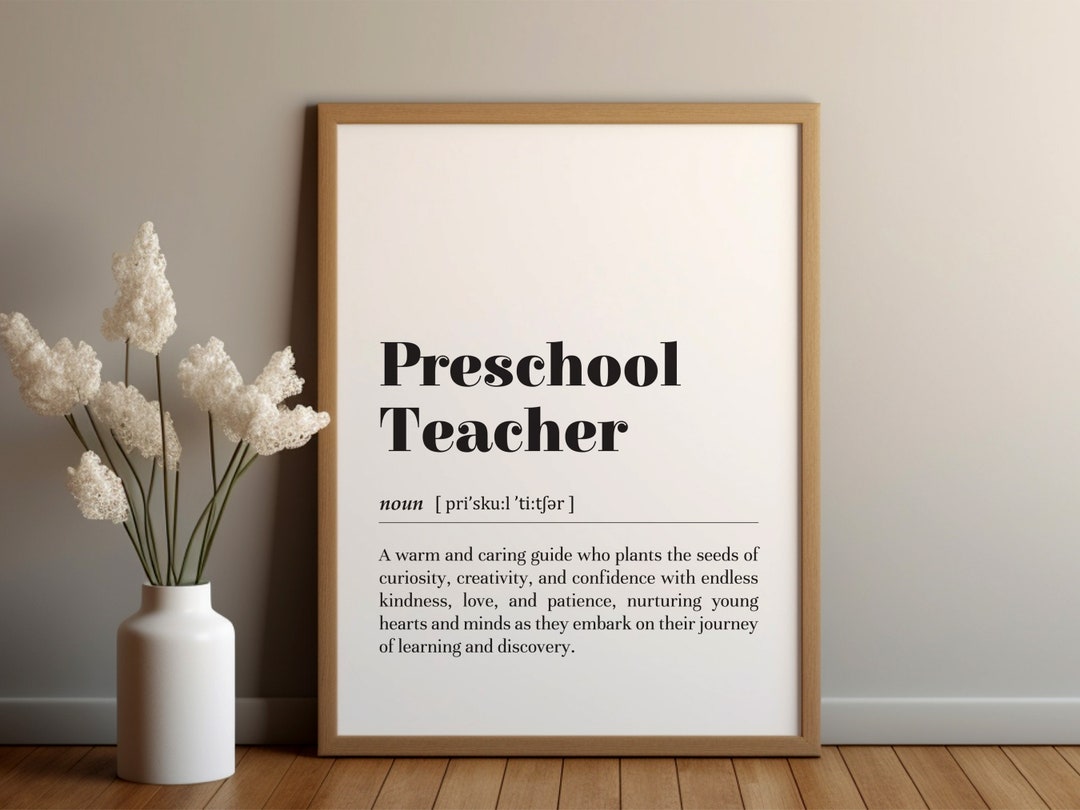 Preschool Teacher Definition Print/instant Download/pre-k Teacher Gift ...