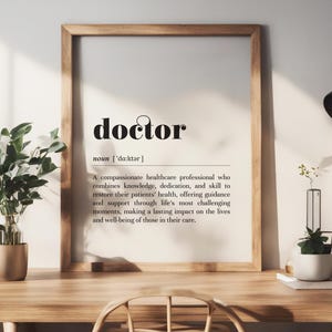 Doctor Definition Poster Print/instant Download/gift for Doctor/doctor ...