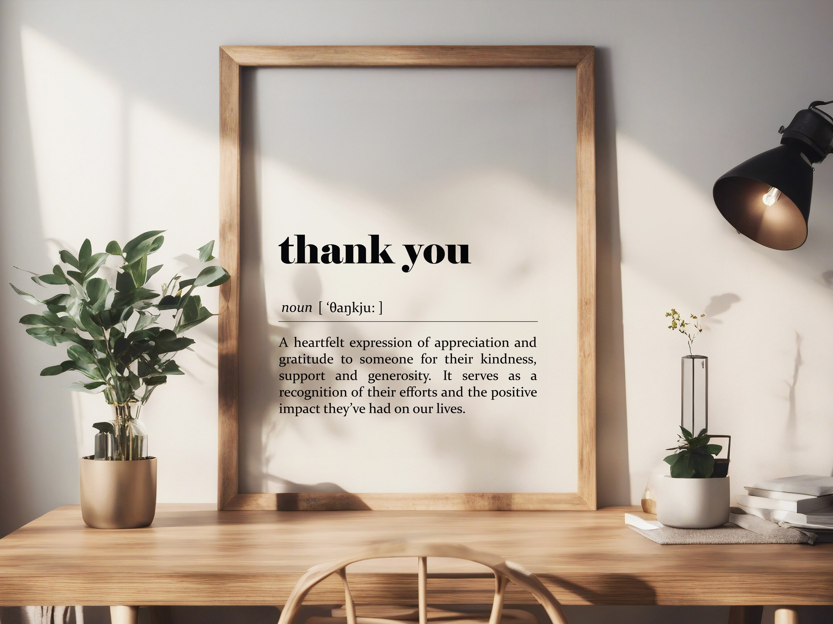 Thank You Definition Print: Minimalist Typography Poster (instant ...