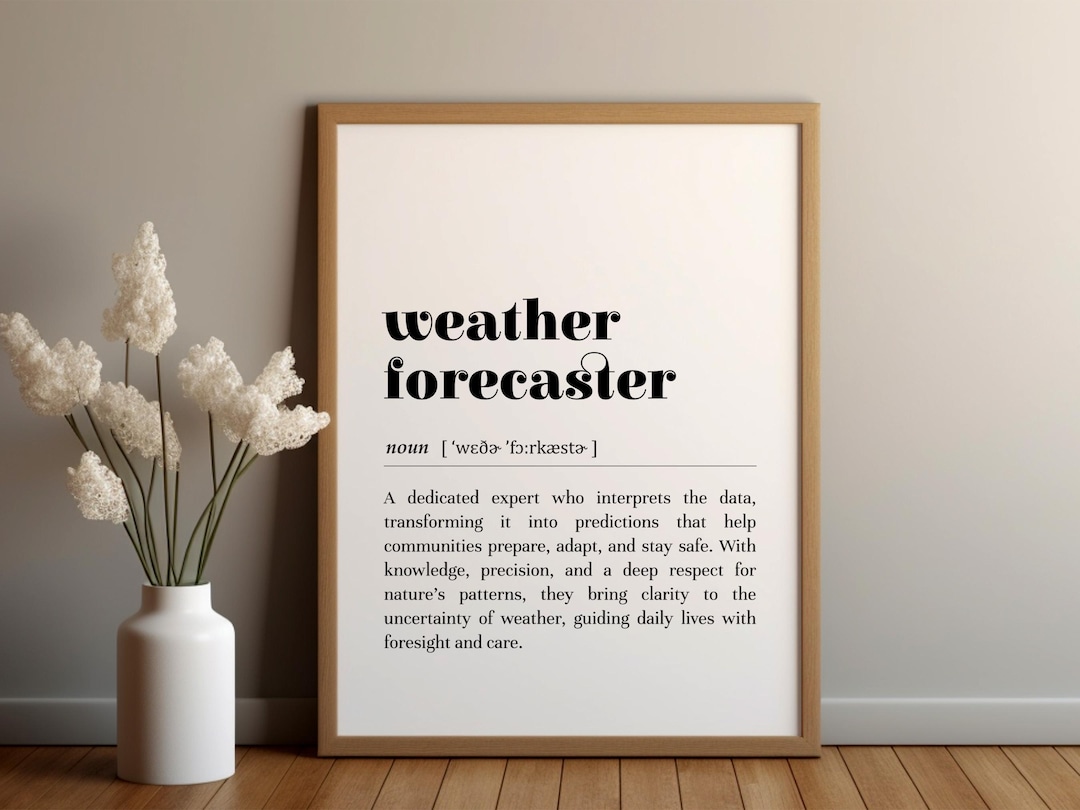 Weather Forecaster Definition Print/instant Download/meteorologist Gift ...