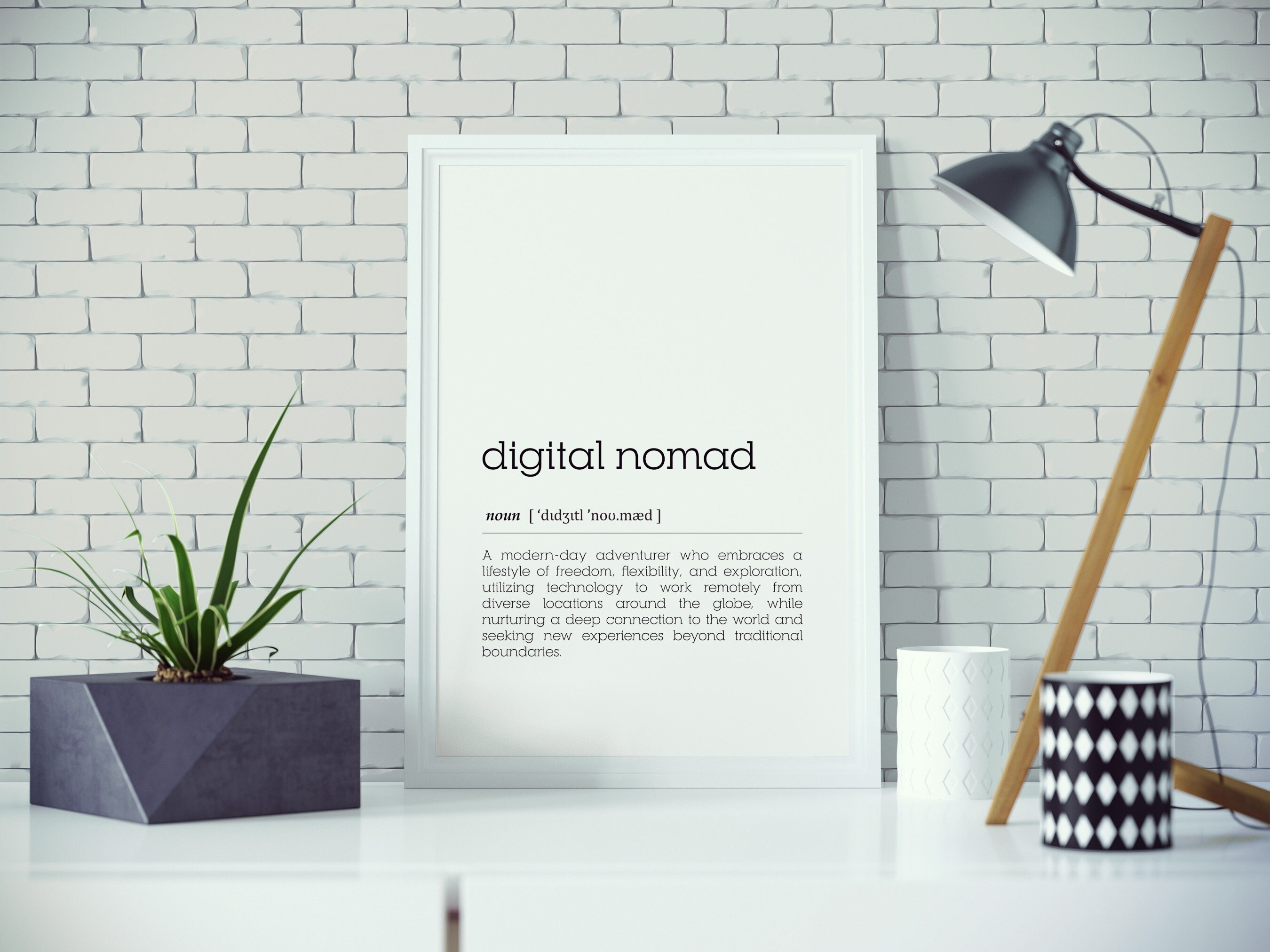 Digital Nomad Definition Print: Minimalist Typography Poster / Gift for ...