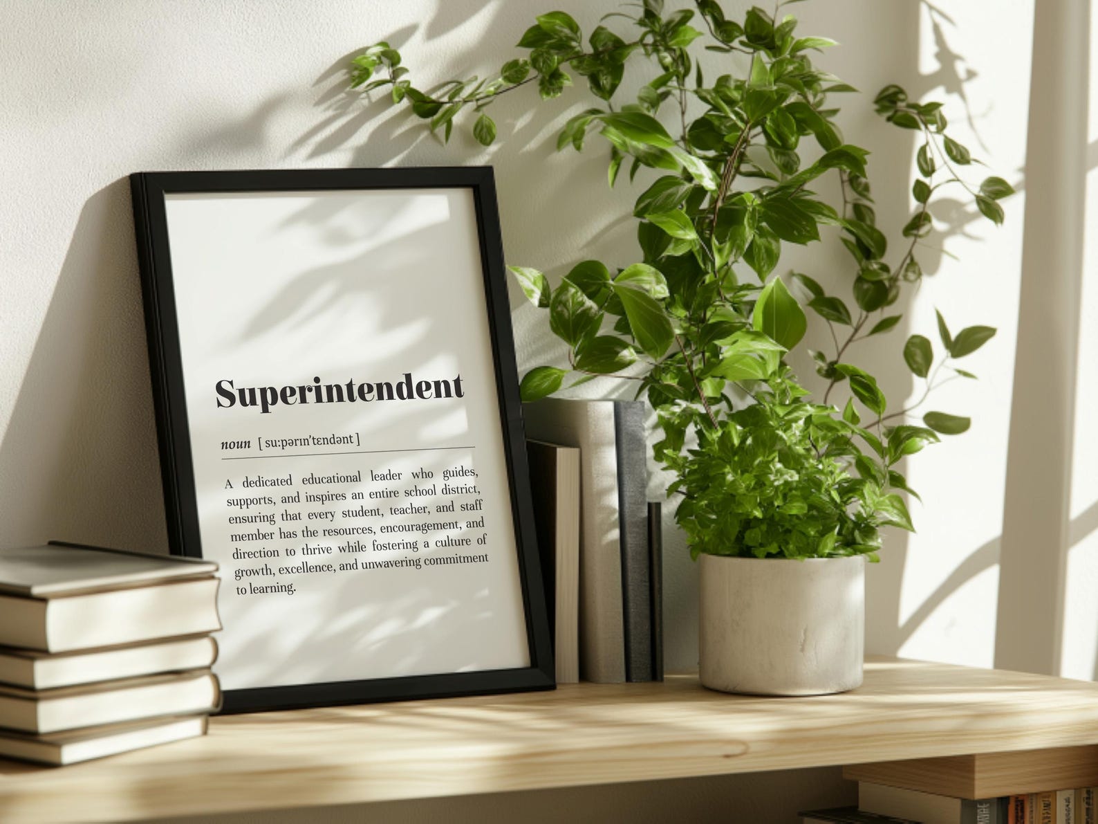 Superintendent Definition Print: Educational Leader Gift / School ...