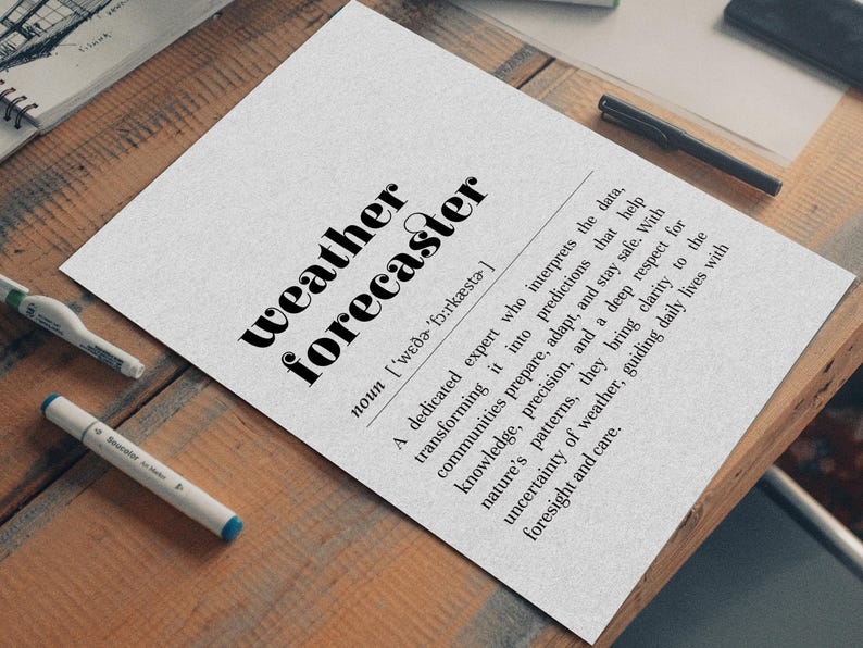 Weather Forecaster Definition Print: Weather Forecast Office Decor ...